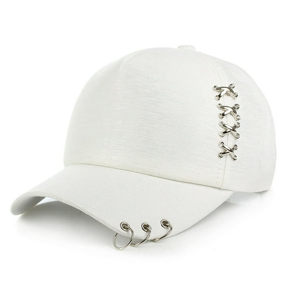 HNMKIU Unisex Solid Color Fashion Casual Cap with Decorative Metal ...