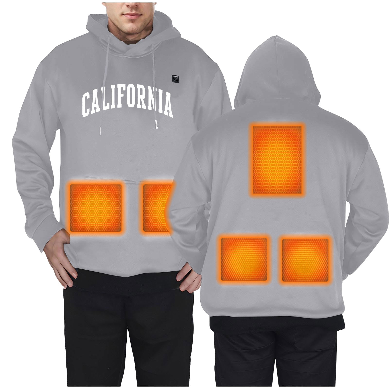 HNMKIU Unisex Winter Heated Zip Up Hoodie with 5 Heating Hooded ...