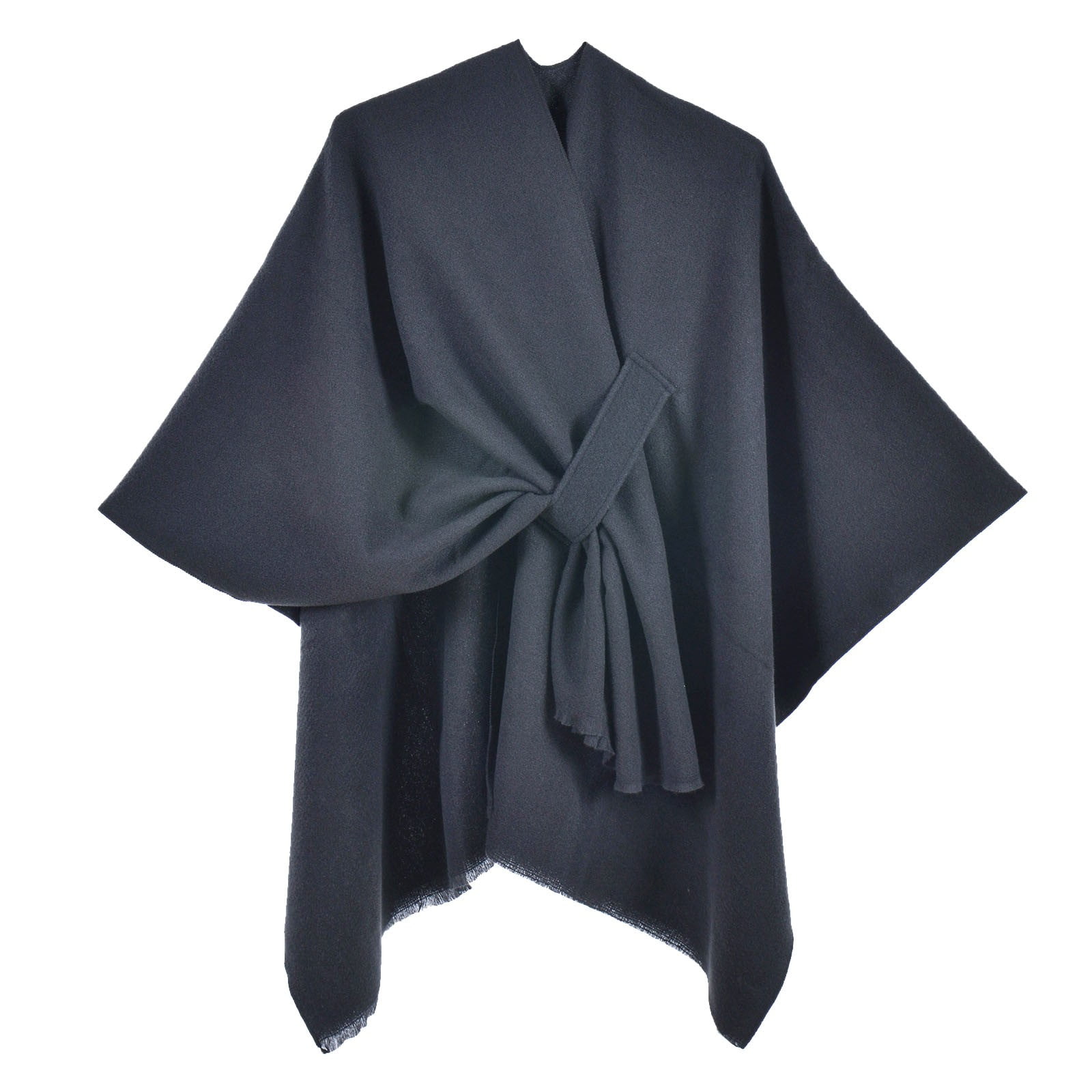HNMKIU Winter Comfort Wrap for Casual Home - Soft Open Front Poncho ...