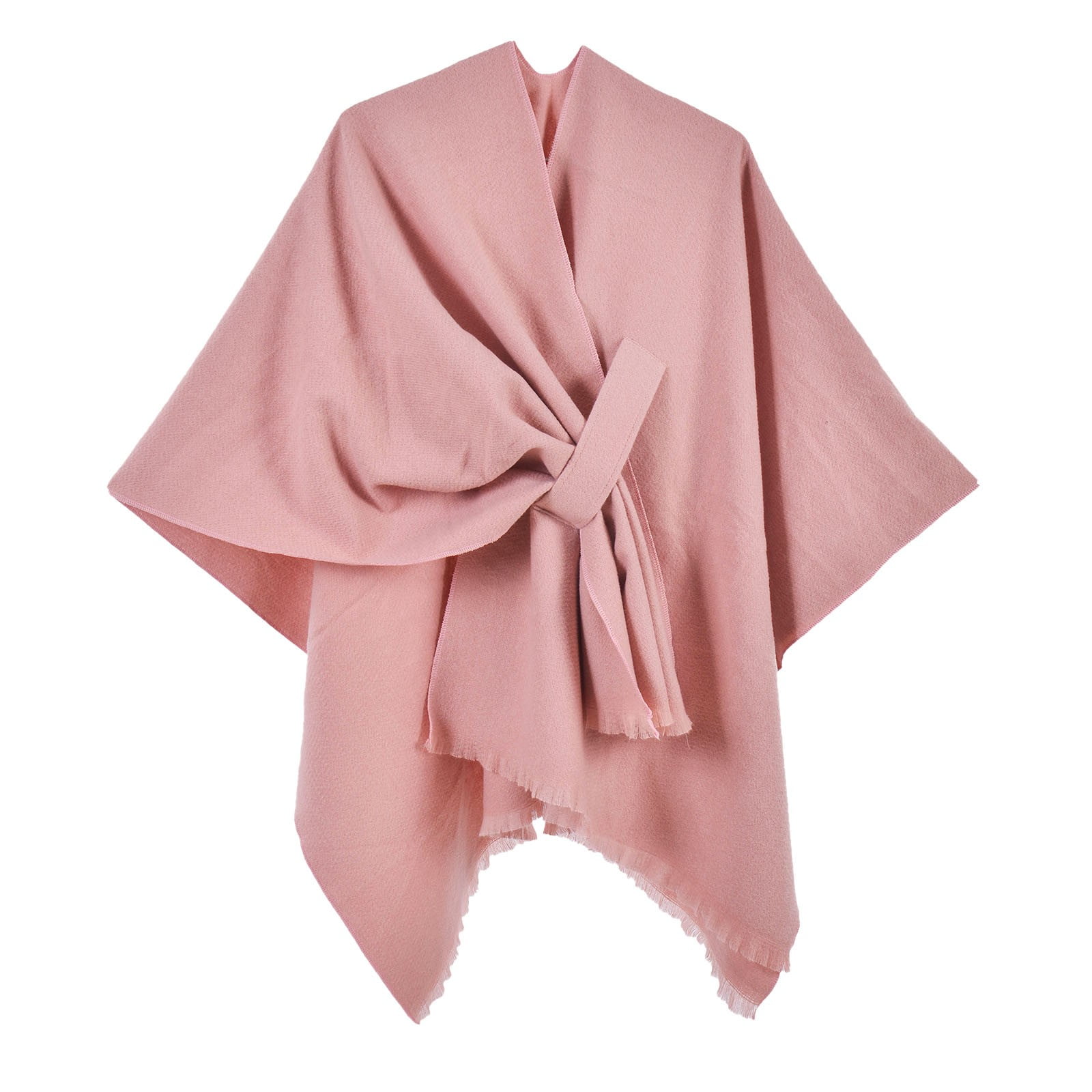 HNMKIU Winter Comfort Wrap for Casual Home - Soft Open Front Poncho ...