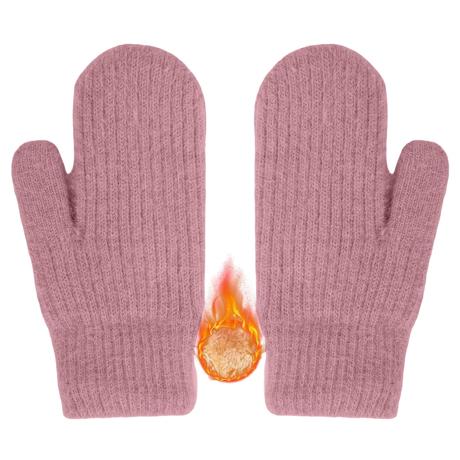 HNMKIU Winter Thermal Lined Soft Mittens Cozy Warm Hand For Outdoor ...