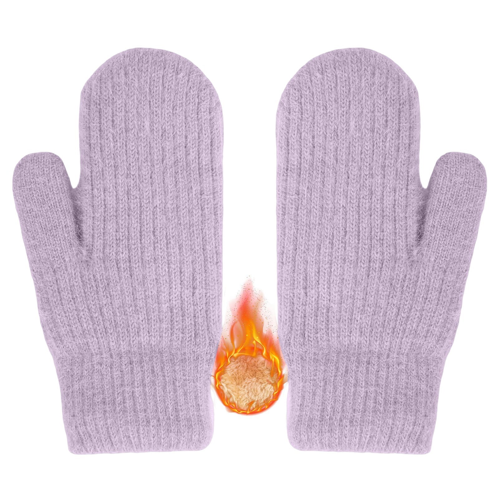 HNMKIU Winter Thermal Lined Soft Mittens Cozy Warm Hand For Outdoor ...