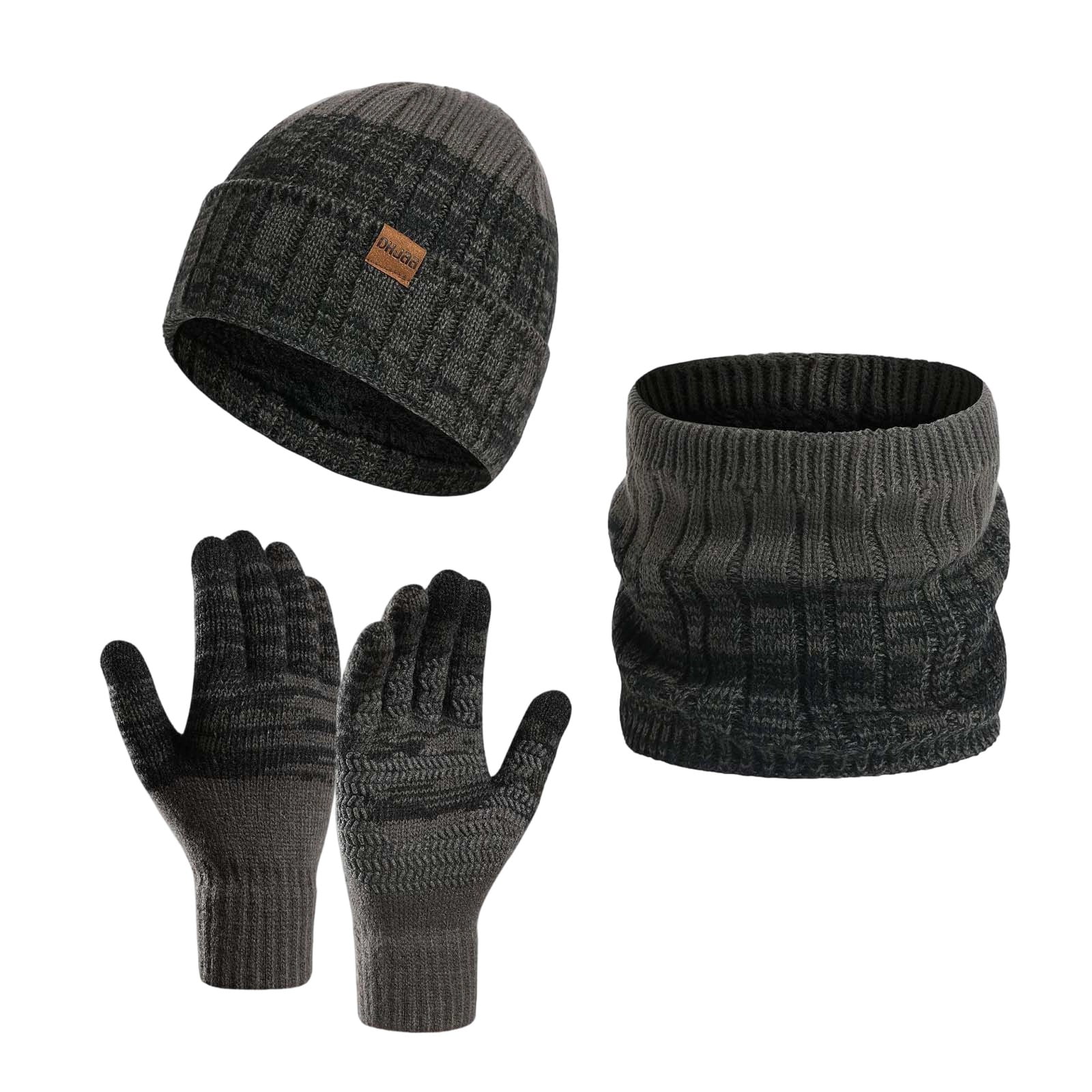 HNMKIU Winter Thermal Scarf and Hat Set for Outdoor Cold Weather ...