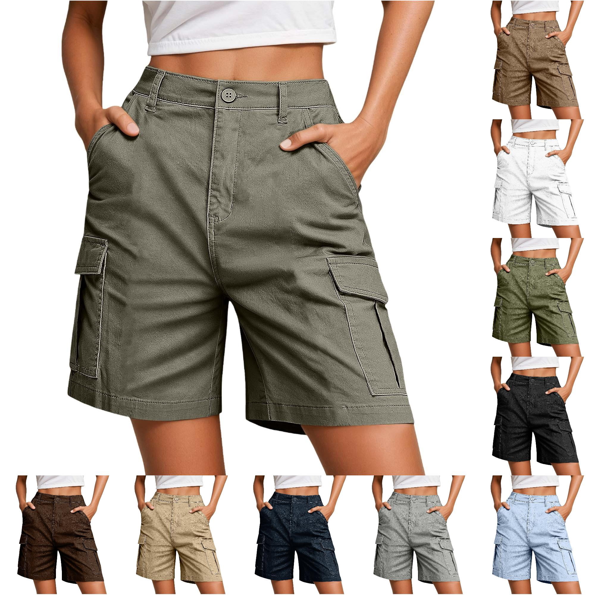 HNMKIU Women’s Casual Cargo Shorts Pocket Design for Everyday Relaxed ...
