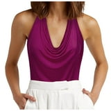 HNMKIU Women's Casual Draped Front Backless Camisole Neck Sleeveless ...