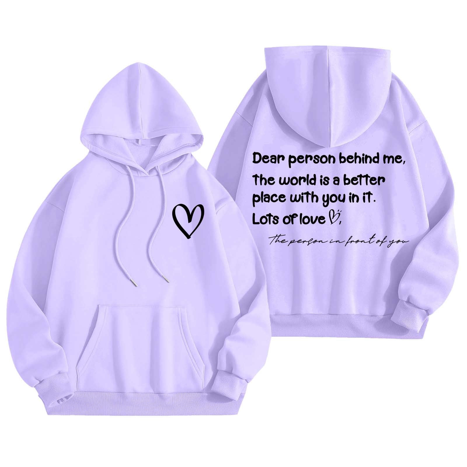 HNMKIU Women's Fashion Hoodies & Sweatshirts with Word Graphic Print ...