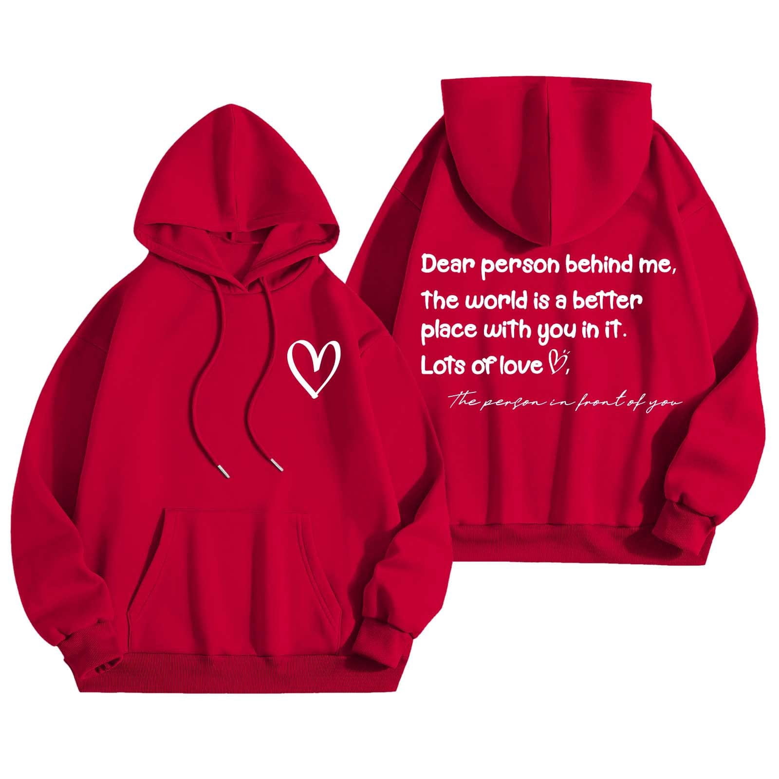 HNMKIU Women's Fashion Hoodies & Sweatshirts with Word Graphic Print ...