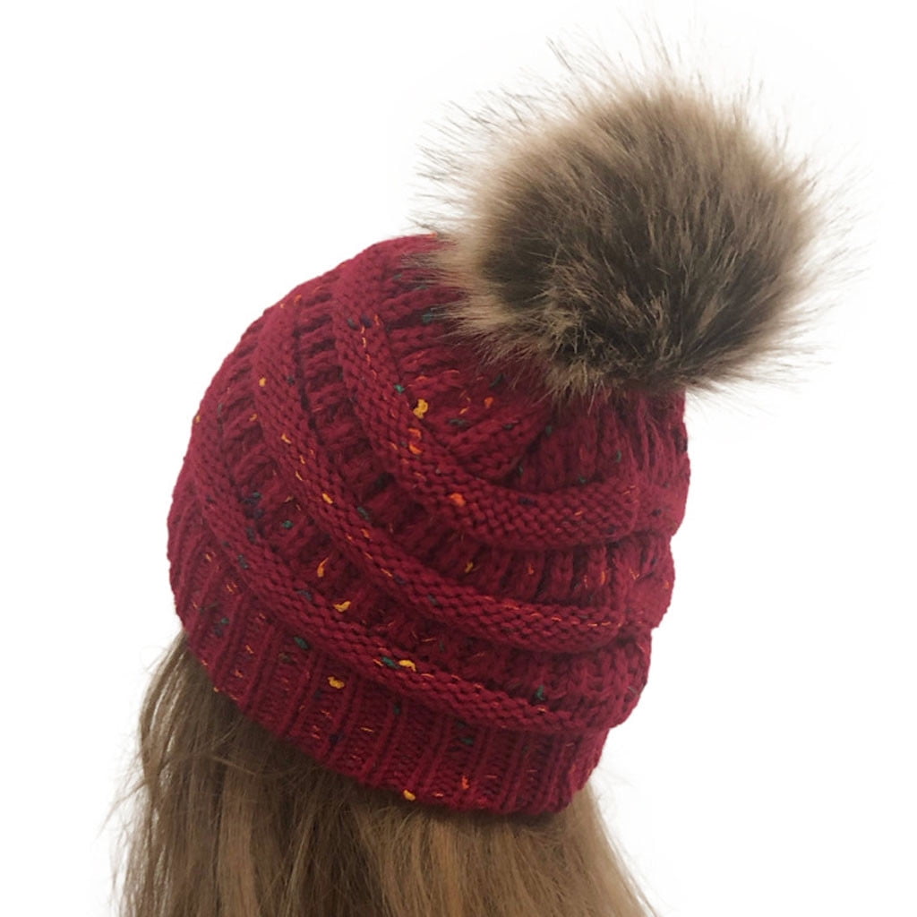 HNMKIU Women's Knitted Winter Baseball Cap for Outdoor Leisure ...