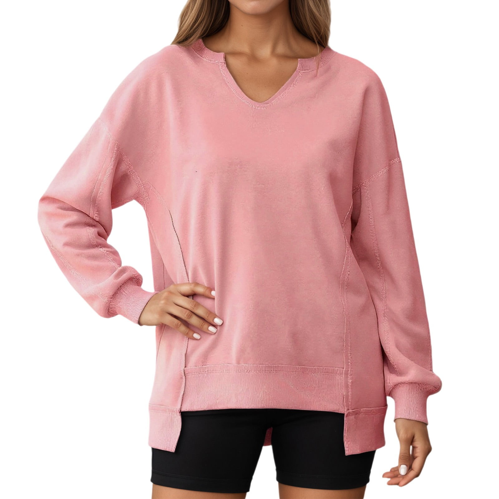 HNMKIU Women's Oversized Sweatshirt for Women Long Sleeve Tunic Top ...