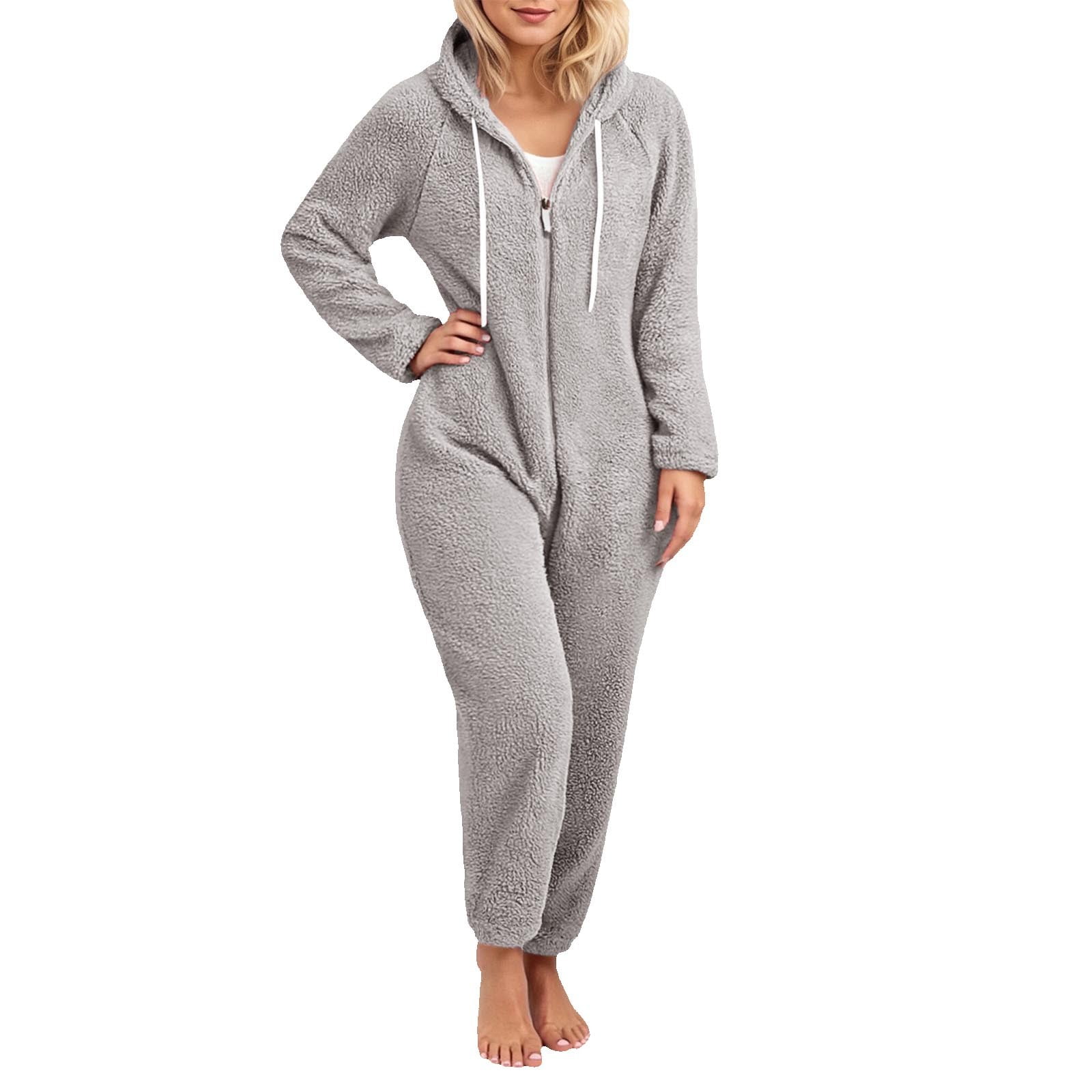 HNMKIU Women's Solid Color Casual Comfort Hooded Long Sleeve Warm ...