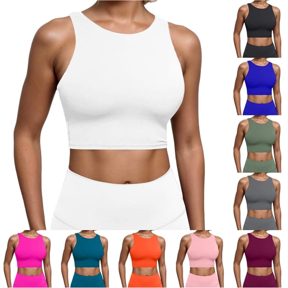 HNMKIU Women’s Tanks & -On Racerback Vest with Built-In Padded Top for ...