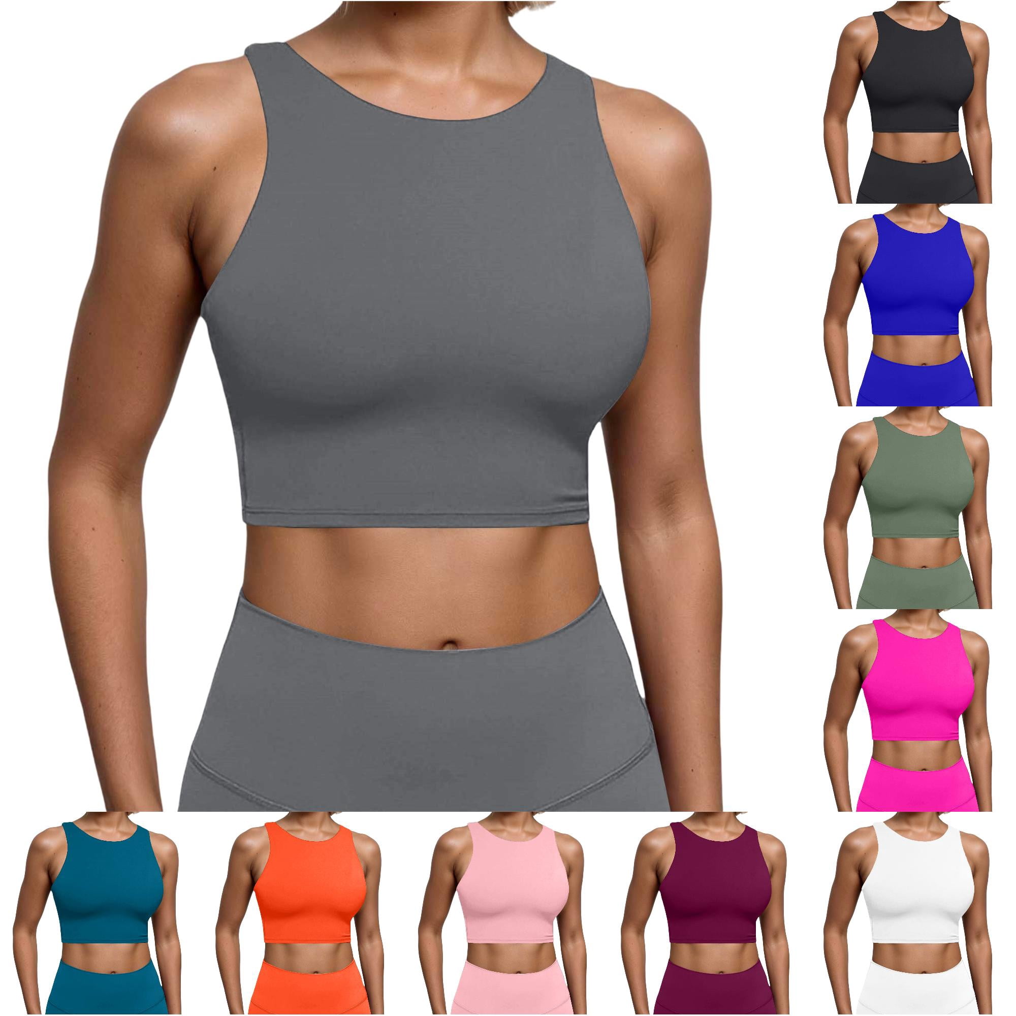 HNMKIU Women’s Tanks & -On Racerback Vest with Built-In Padded Top for ...