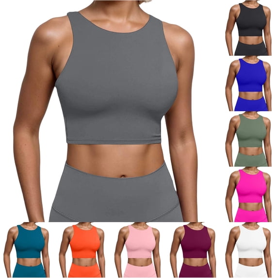HNMKIU Women’s Tanks & -On Racerback Vest with Built-In Padded Top for ...