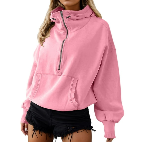 HNMKIU Women's Zip Up Hoodie with Pockets Casual Pullover Sweatshirt ...