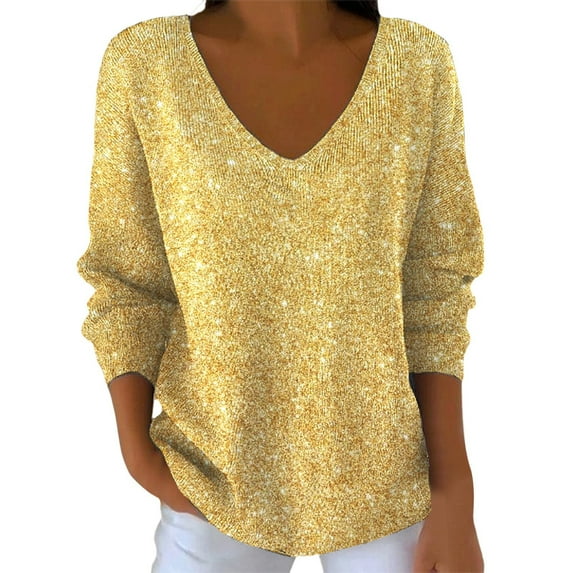 HNMKIU Womens Casual Drop Shoulder V Neck Long Sleeve Women's ...