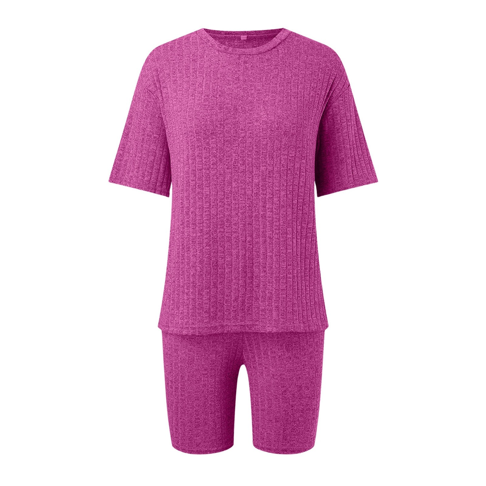 HNMKIU Womens Short Set Women's Shorts Casual Solid Color Spring Round ...