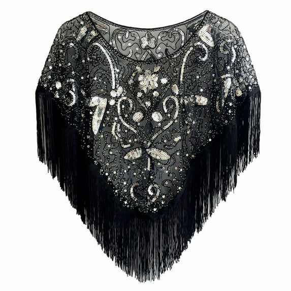 HNMKIU Wraps Elegant Women's Evening Sequin Cape Shawl Soft Dress Wrap ...