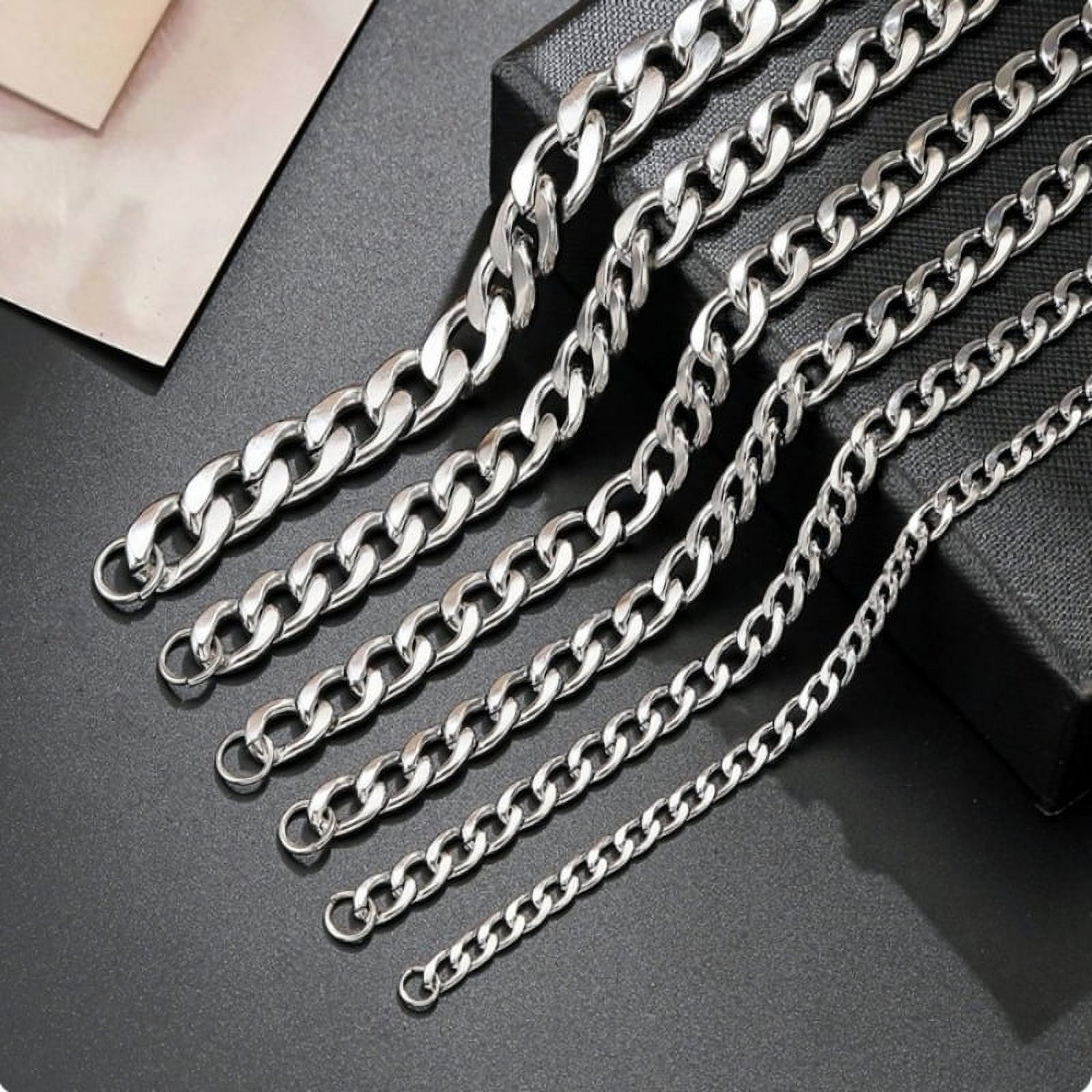 HNSP 3MM-10MM Stainless Steel Cuban Chain Necklace For Men Jewelry ...
