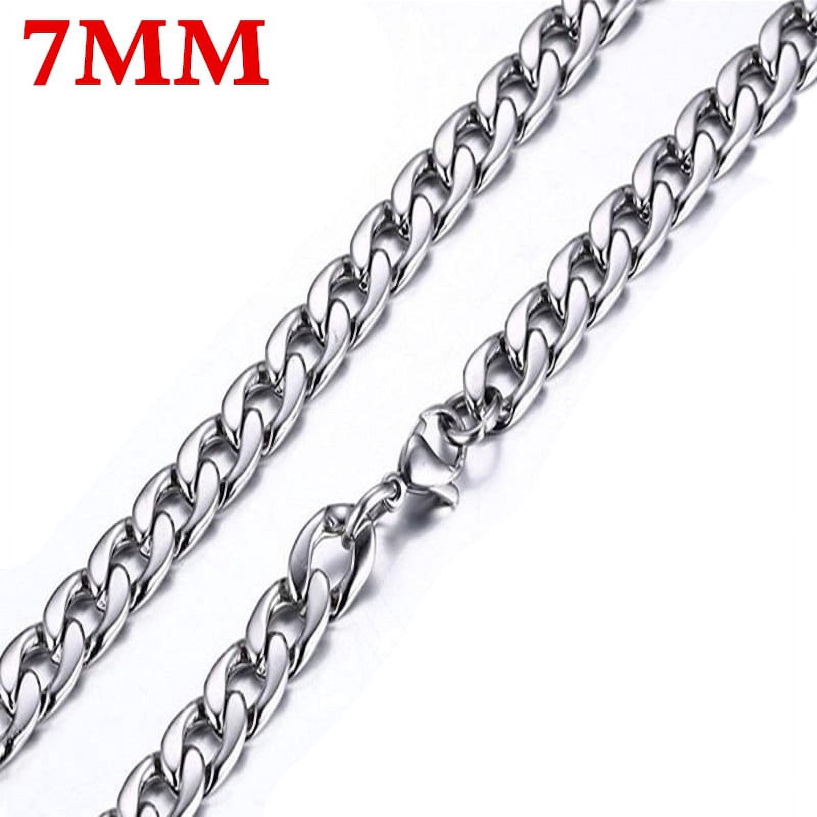 HNSP 3MM-15MM Stainless Steel Cuban Chain Necklace For Men Male Neck ...