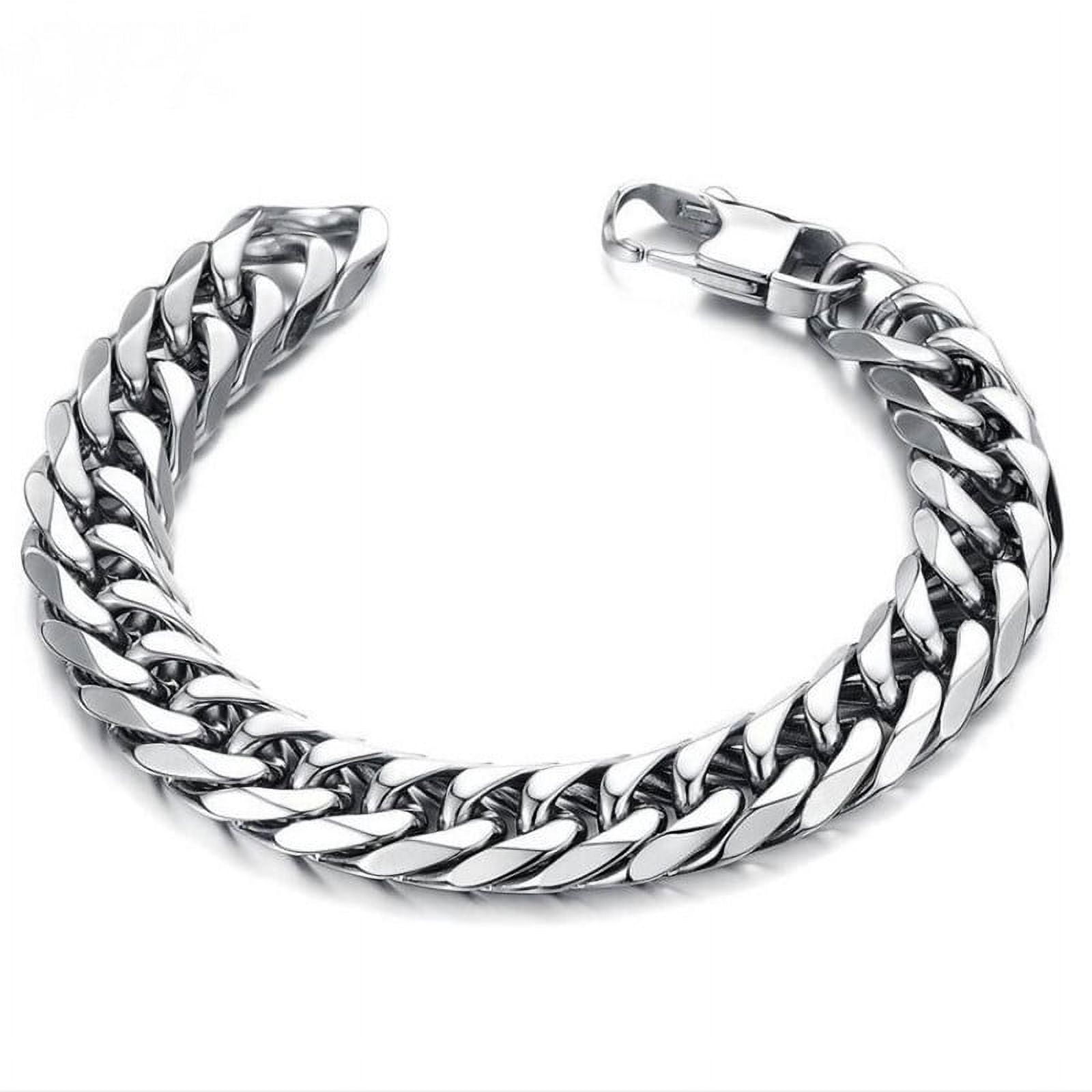 HNSP Stainless Steel Hand Chain Bracelet For Men Punk 8mm-14mm Wide ...