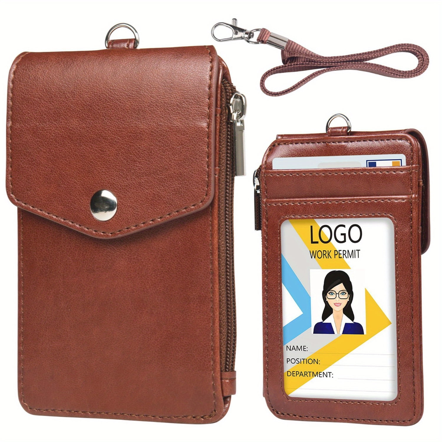 HNSXWQY ”Versatile Use” Premium PU Leather ID Badge Holder with ...