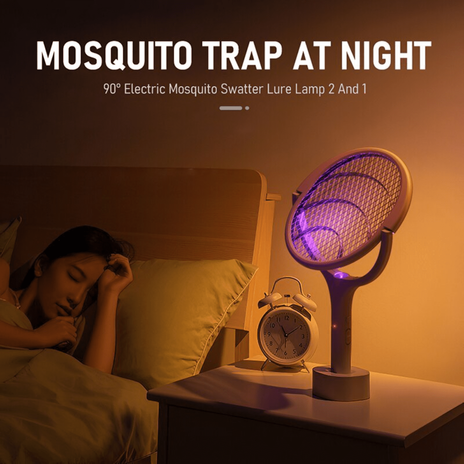 HNTECH Efficient 90-Degree Rotatable Electric Mosquito Swatter ...