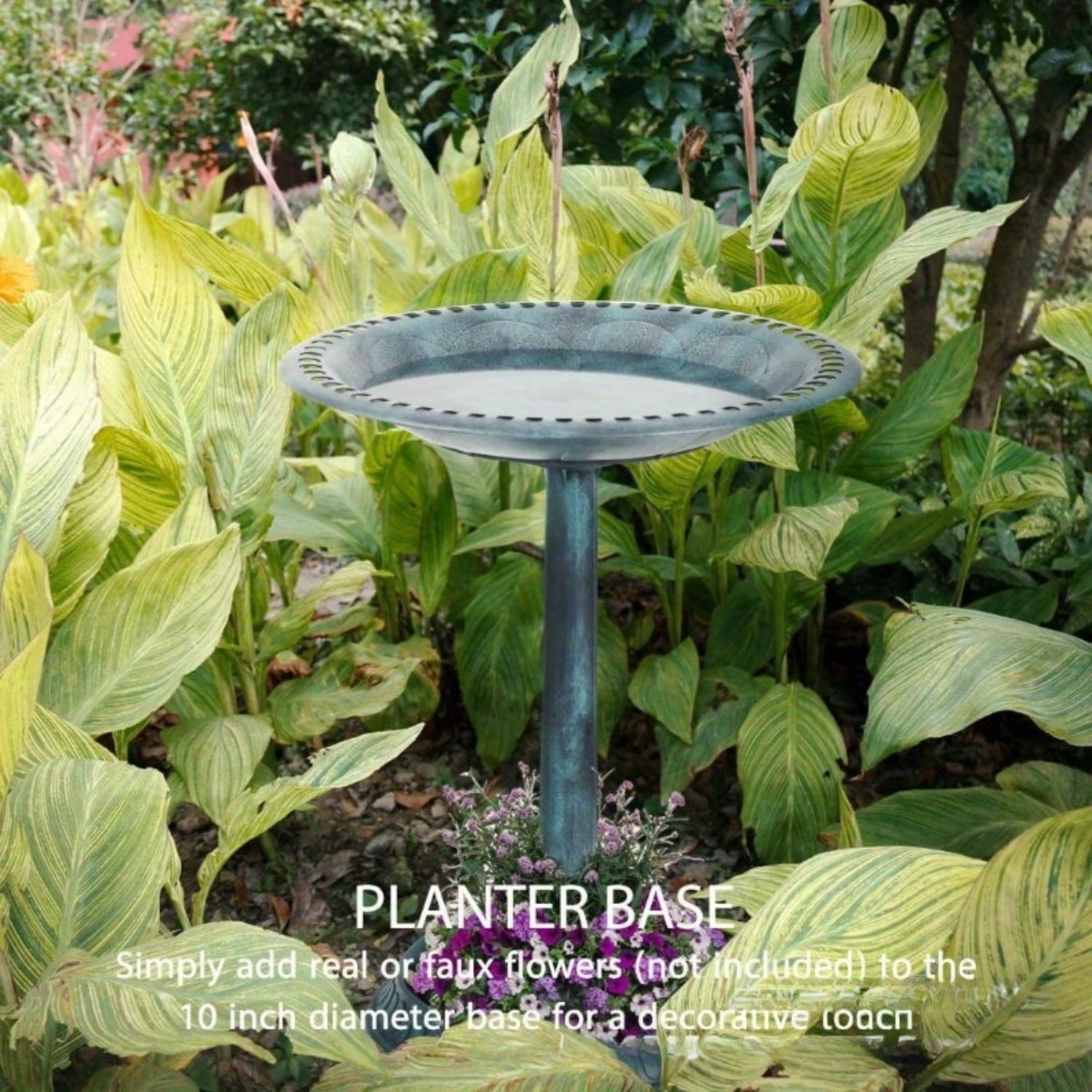 HNTECH Hummingbird Feeder for Garden Outdoor Insert Bird Bath Basin with Bird Feeder - Lightless ...