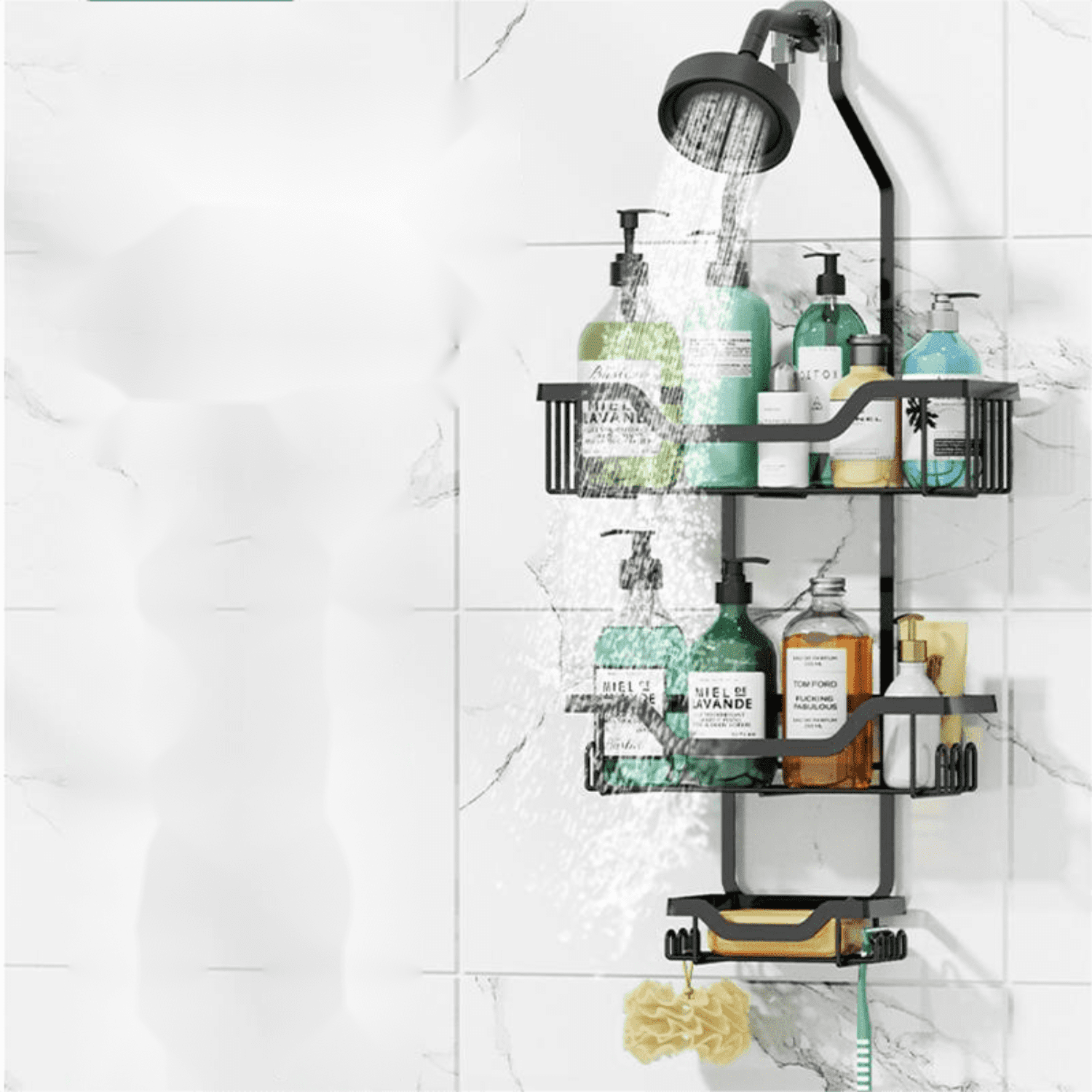 HNYANGRJ Adjustable 3 Tier Rustproof Shower Caddy Corner Organizer for ...