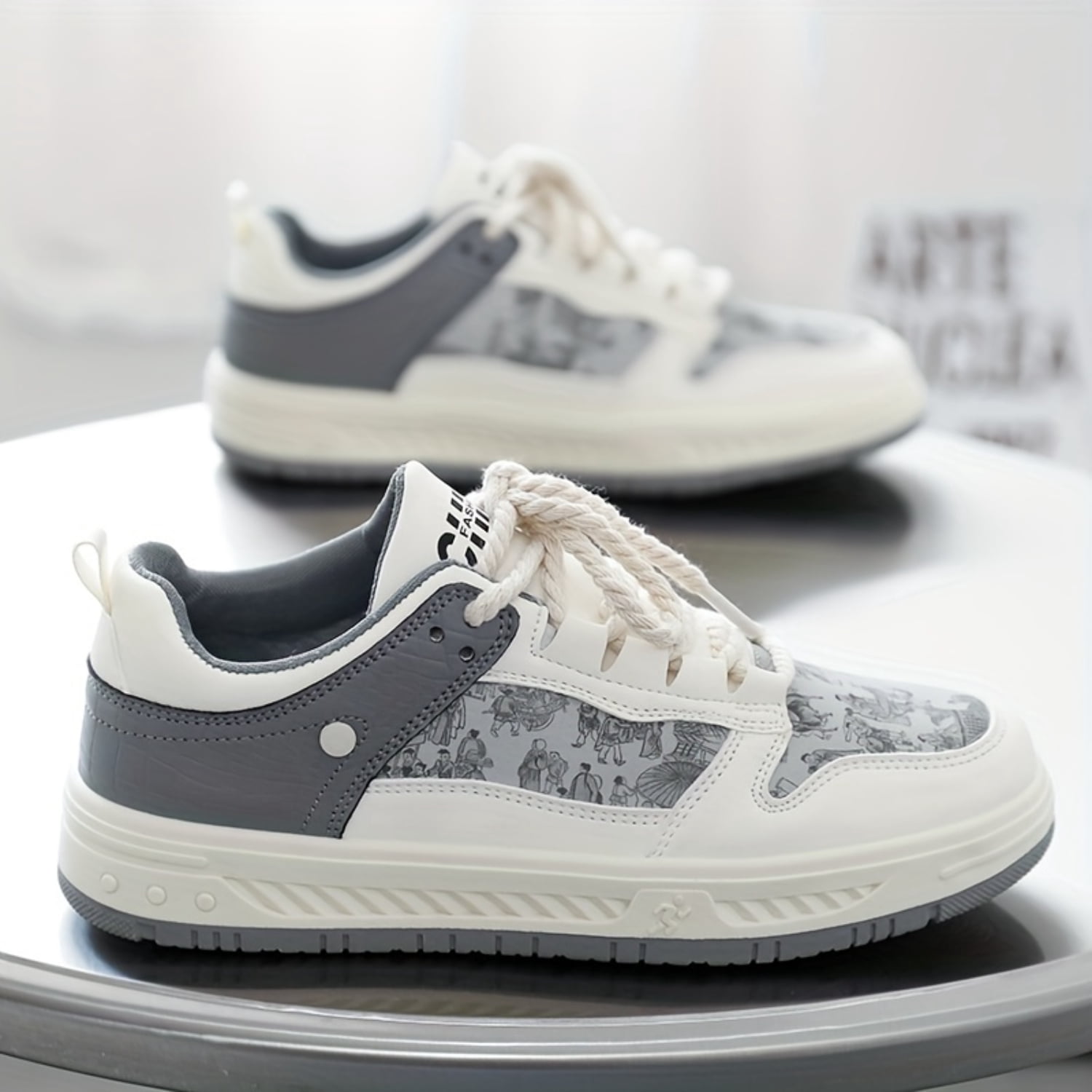 HNYANGRJ Comfortable Men‘s Color Block Low Top Skate Shoes for Outdoor ...