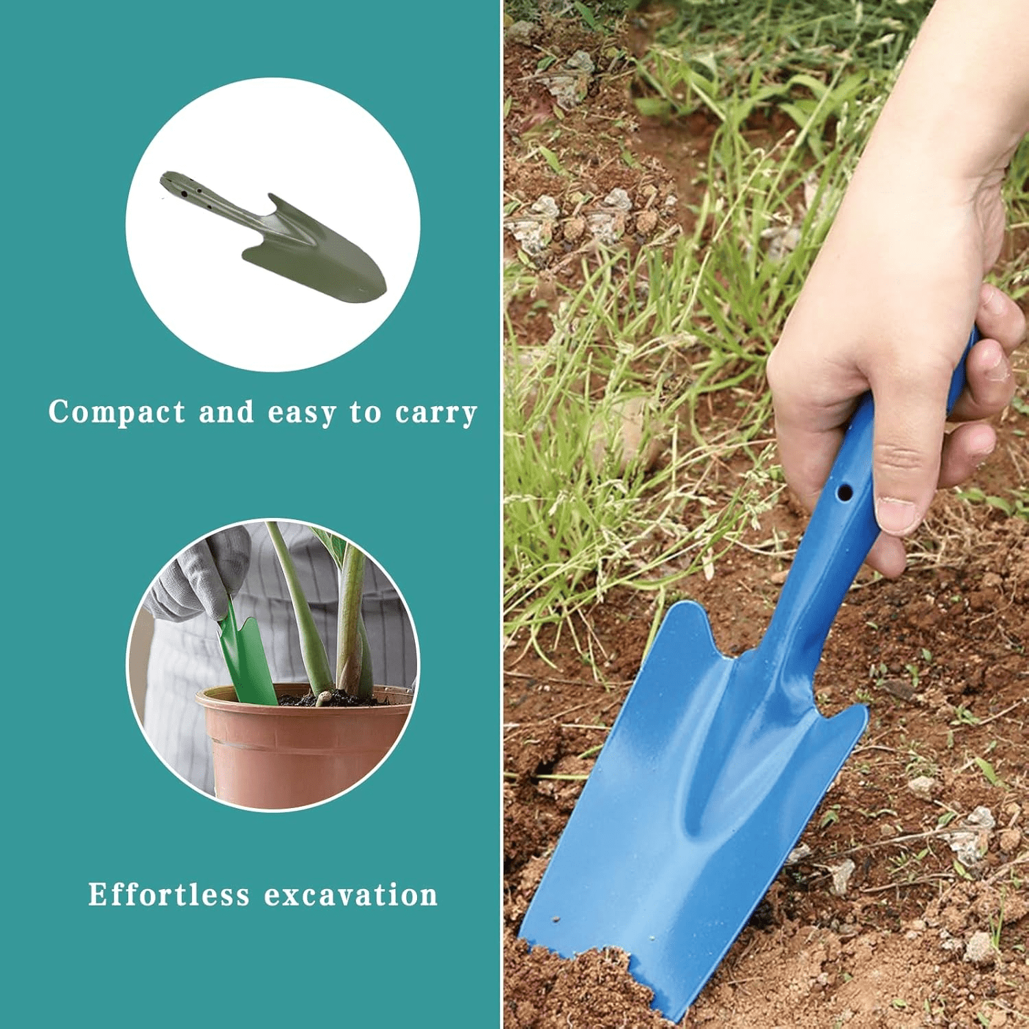 HNYANGURJ Heavy Duty 4PCS Garden Hand Trowel and Shovel Set with ...