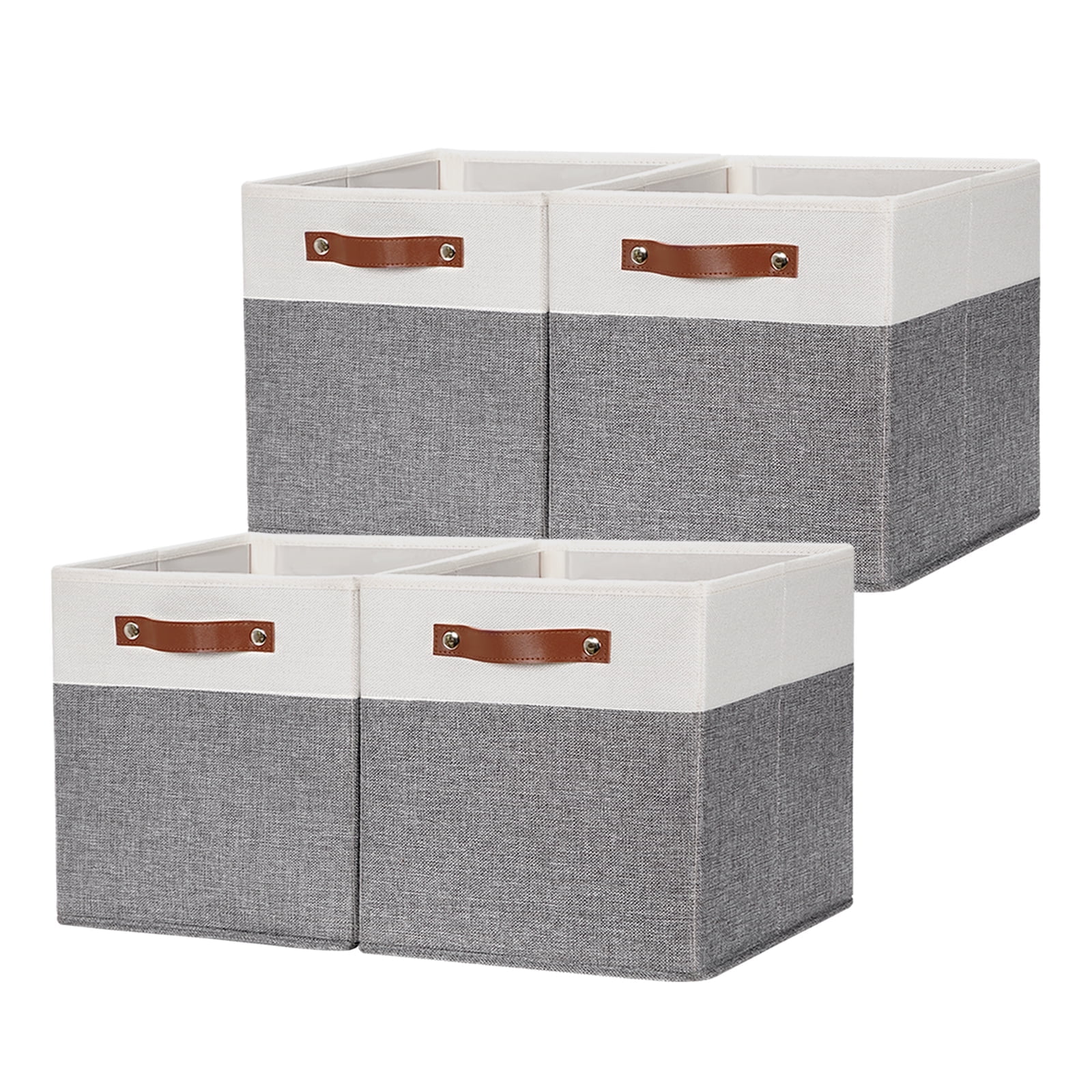 Fabric Storage Cubes 12x12 Cube Storage Bins, Set of 4, Decorative Cube ...