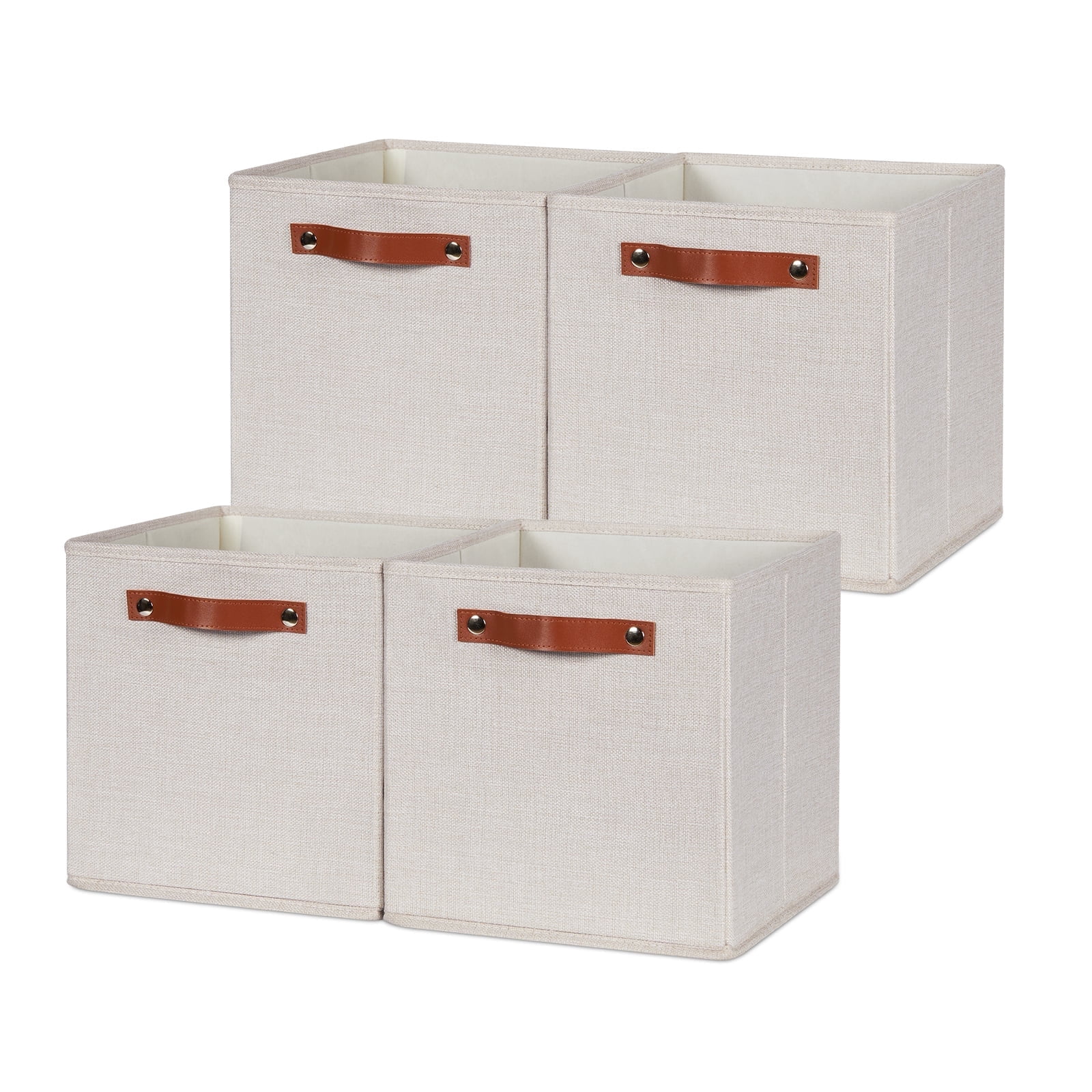 HNZIGE Foldable Storage Cubes Bins for Organizing, Set of 4, Fabric ...