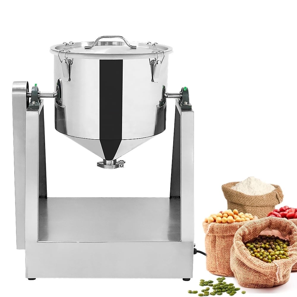 HNZXIB 20L Automatic Powder Blender Stainless Lab Dry Dough Powder Drum ...