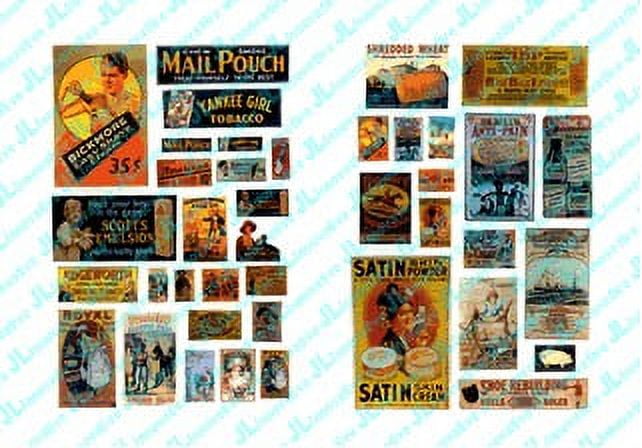 HO 1890-20's Turn of the Century Posters/Signs #2 (40) - Walmart.com