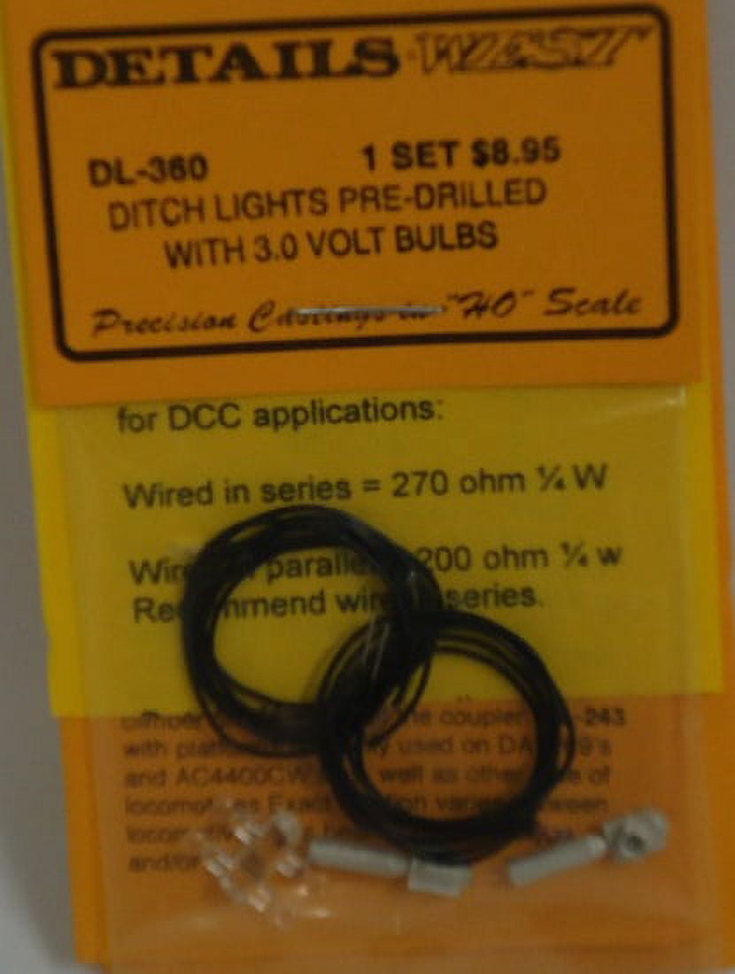 HO Ditch Lights Pre-Drilled w/3.0v Bulbs (1 Set) - Walmart.com