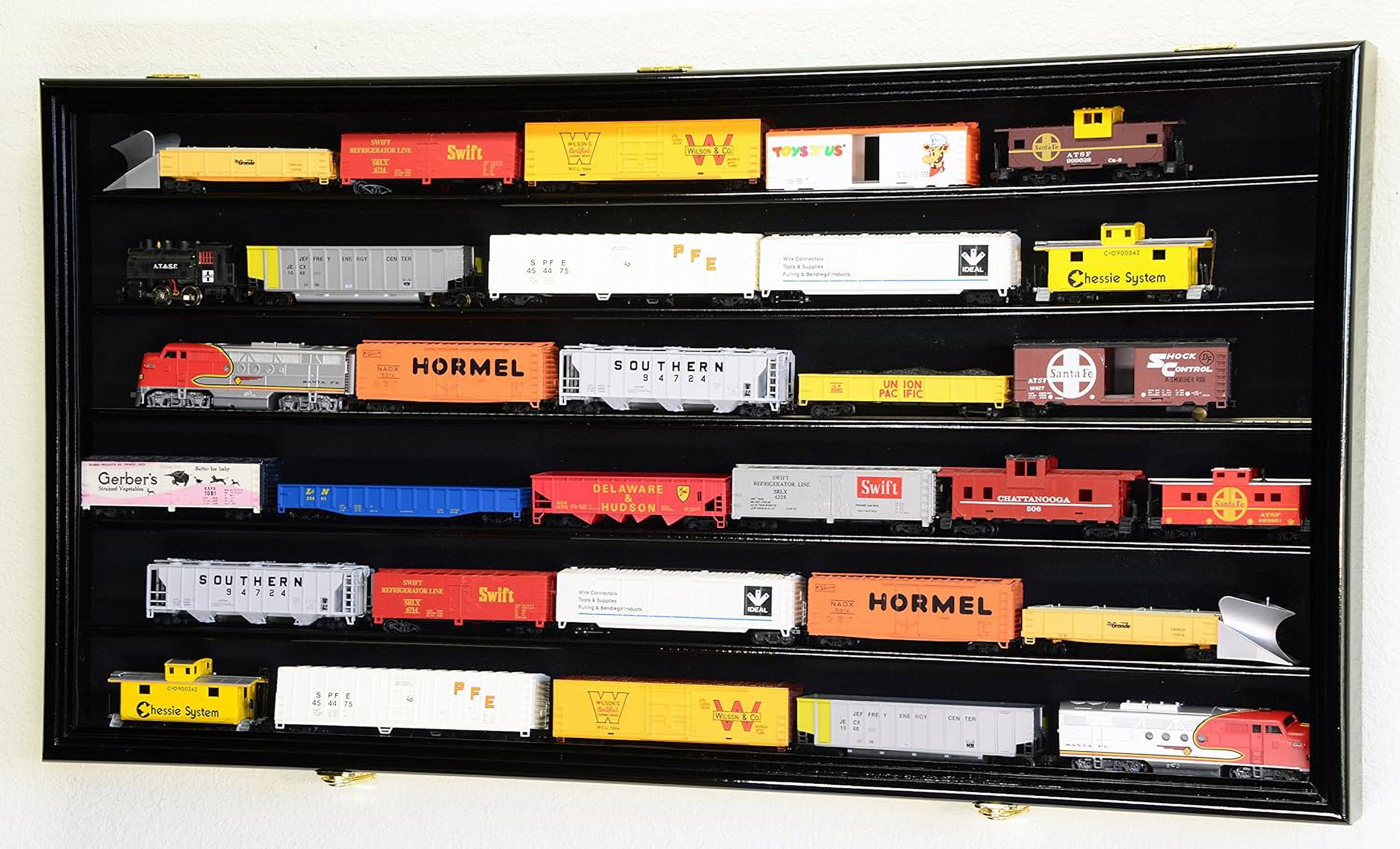 HO Scale Model Train Display Case Cabinet Wall Rack w/98% UV Protection ...