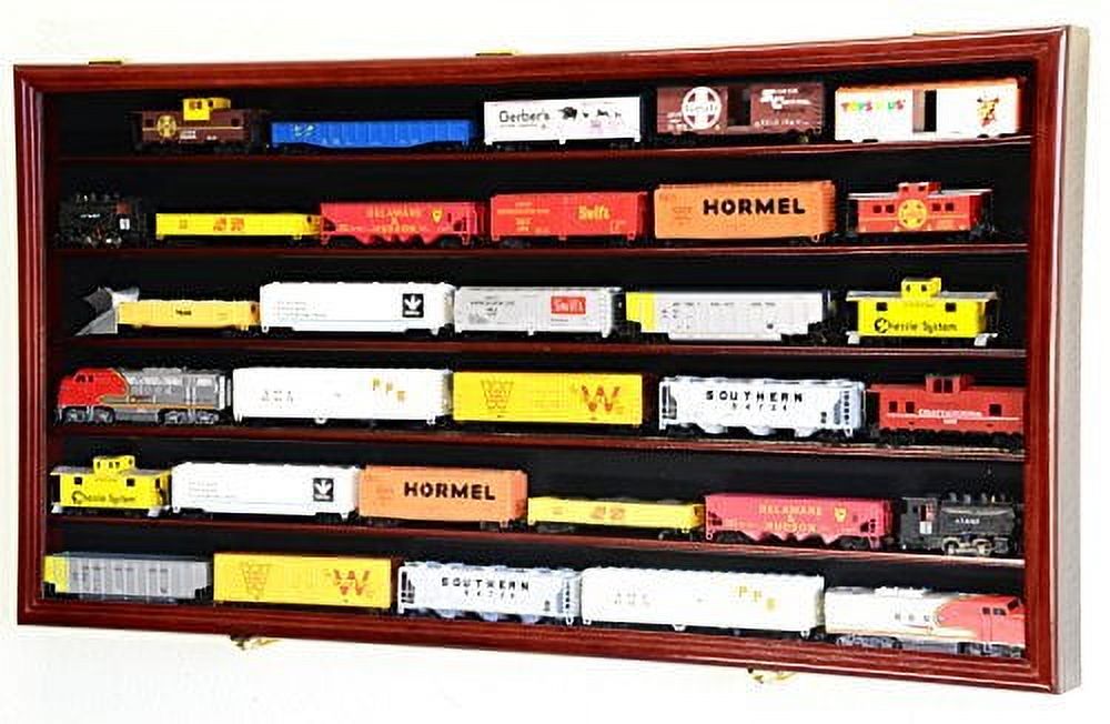 HO Scale Model Train Display Case Cabinet Wall Rack w/98% UV Protection ...