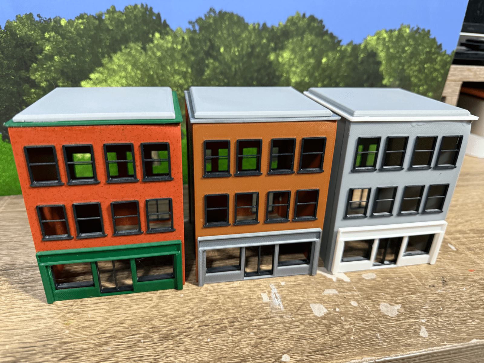 HO Scale Storefront Buildings - Built Up -Full color -Set of 3 Complete as shown - Walmart.com