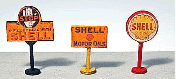 HO Vintage Shell Gas Station Curb Signs (3) - Walmart.com