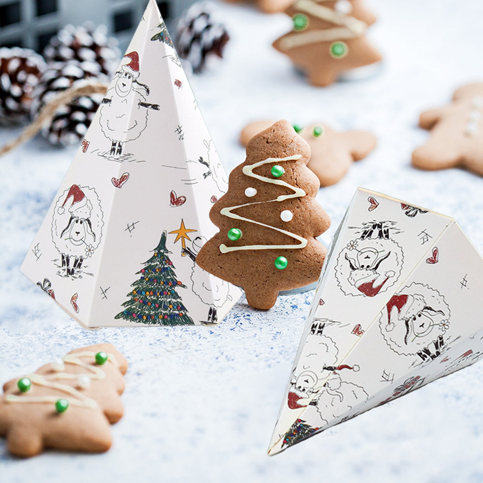 HOARBOEG 10 Pack Christmas Tree Shaped Candy Boxes, Colorful 6-Sided ...