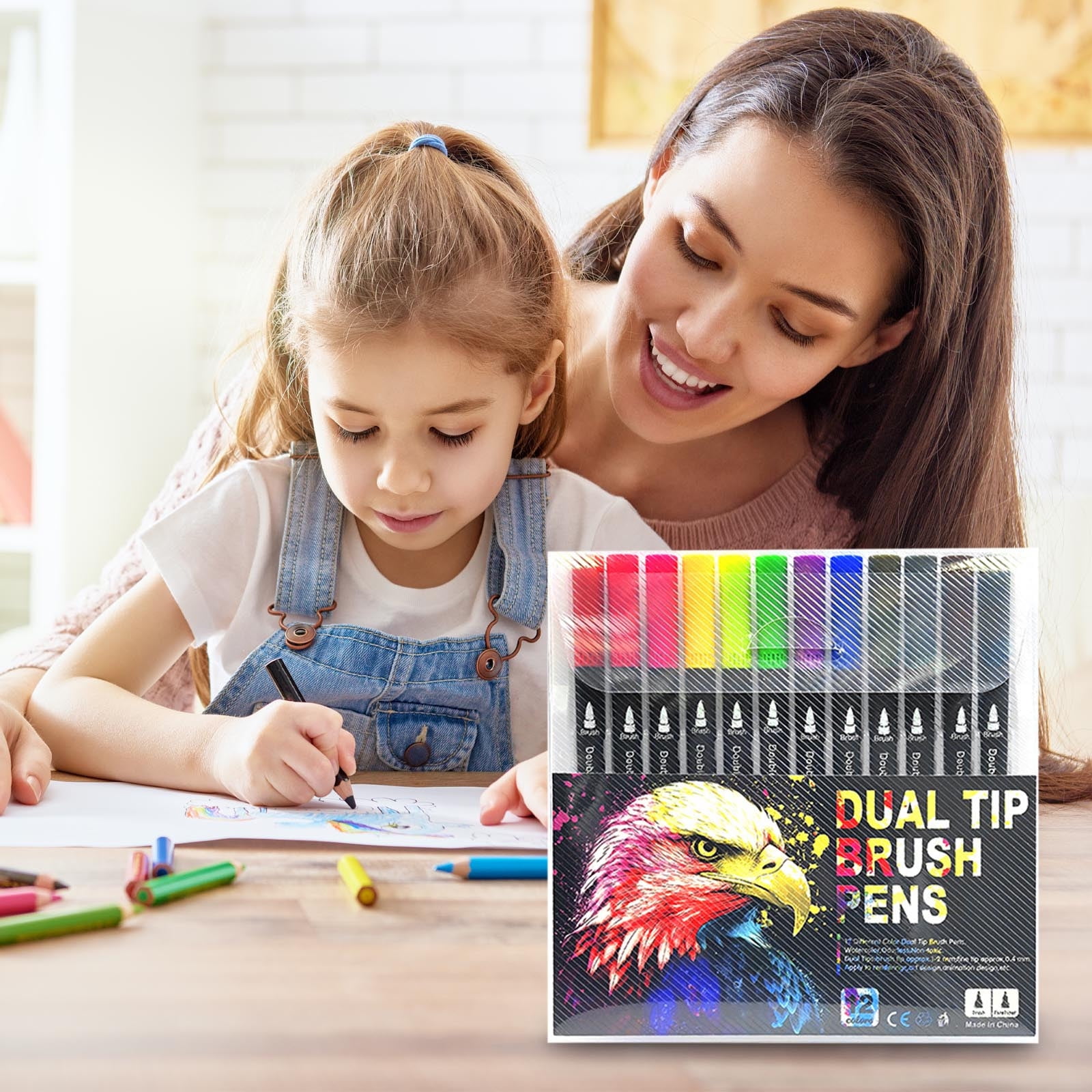 HOARBOEG 12-Color Double Tip Highlighter Marker Pen Set - 3ml ...