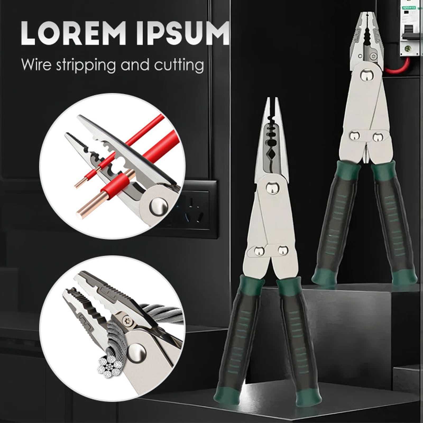 HOARBOEG 2-in-1 Multi-Functional Wire Stripper and Cutter Pliers with ...