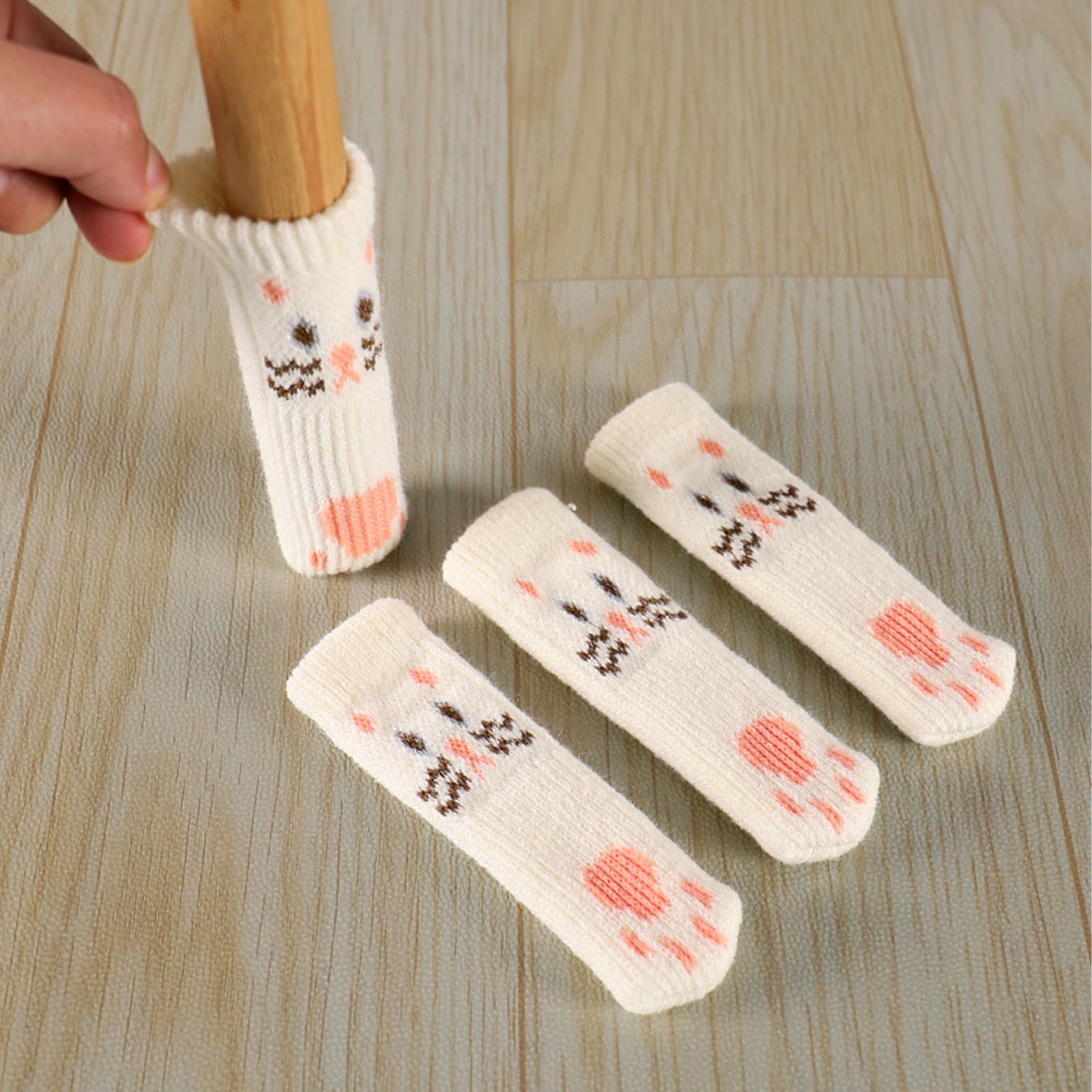 HOARBOEG 4 Pack Cute Animal Paw Chair Leg Covers, Double Layer ...