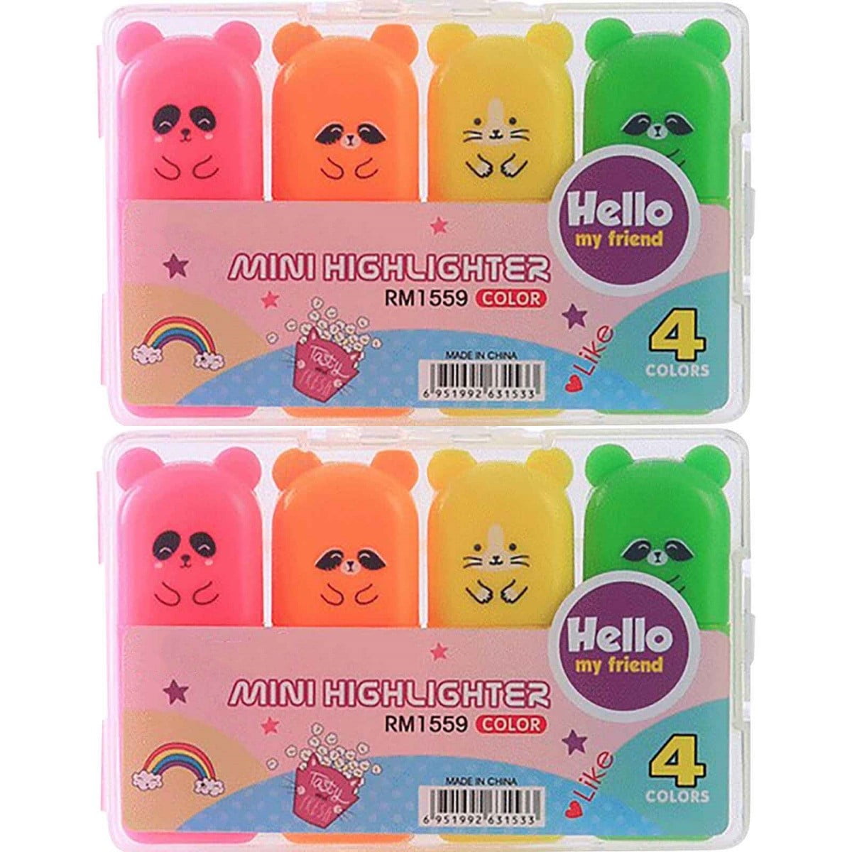 HOARBOEG 6-Color Fluorescent Highlighter Pen Set Office Water-Based ...