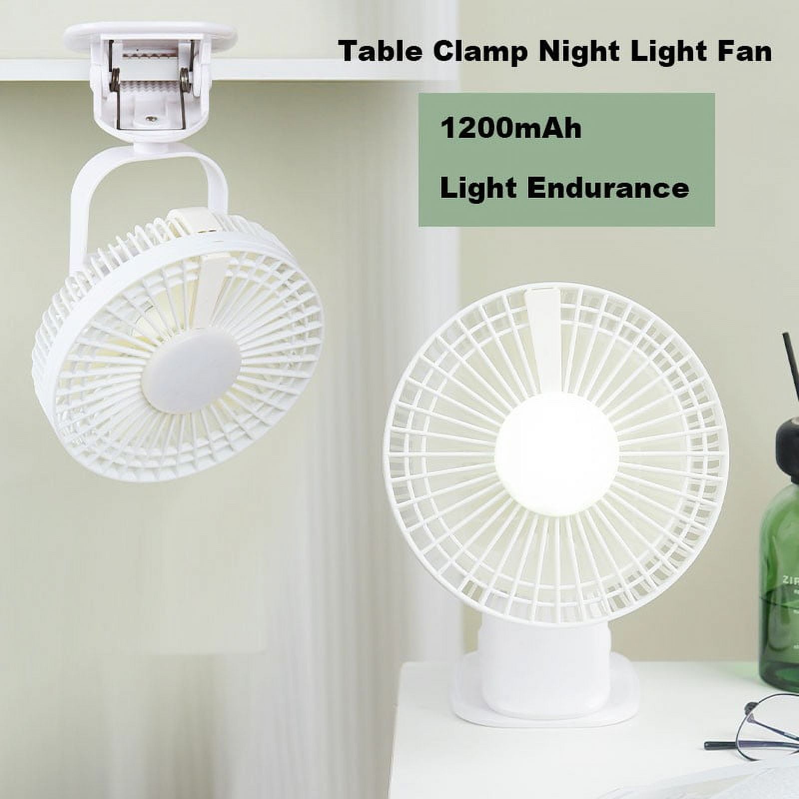 HOARBOEG 6-inch Wall Mountable & Ceiling Hanging Mini Fan with Night ...