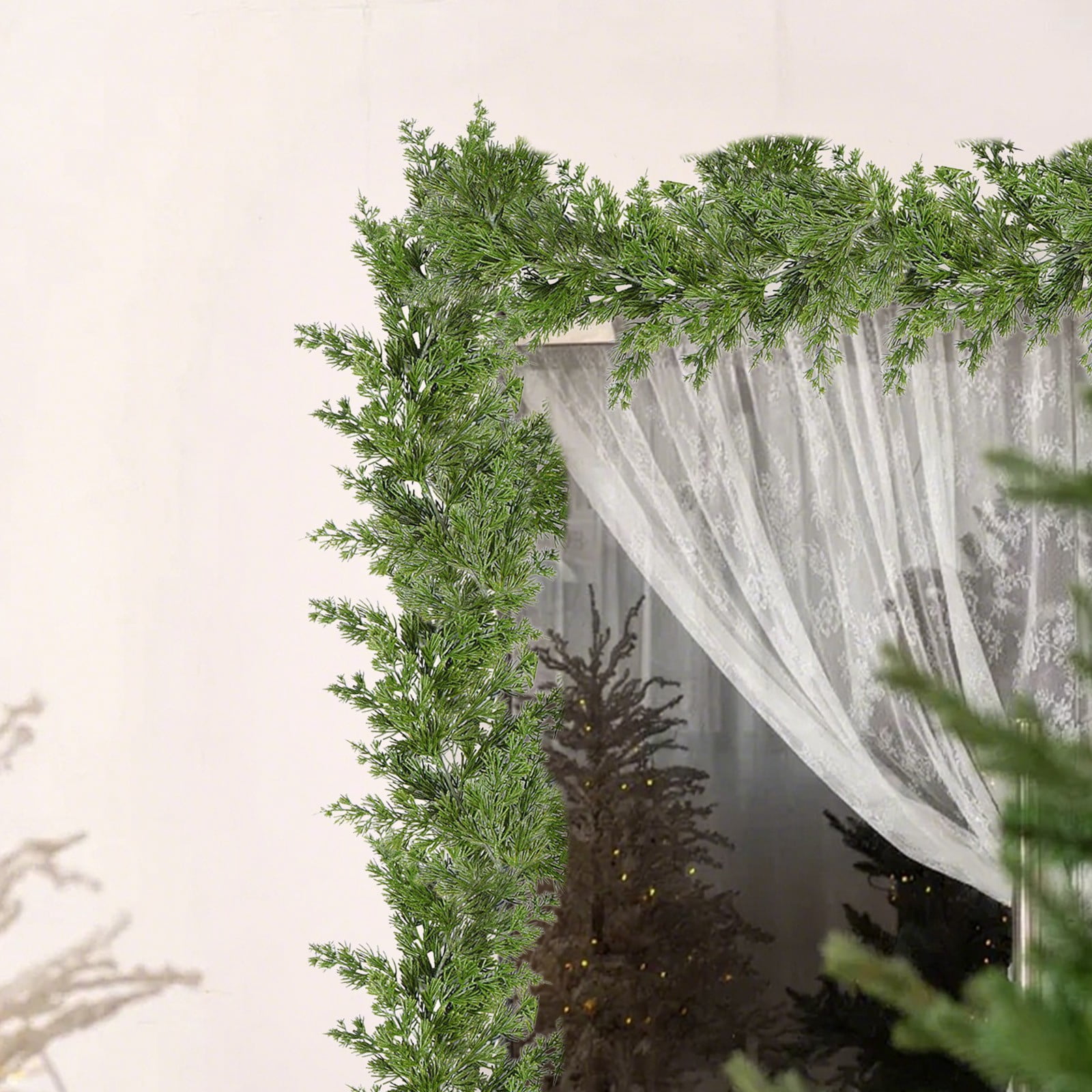 HOARBOEG 6ft Artificial Christmas Garland, 70.9in Realistic Plastic ...