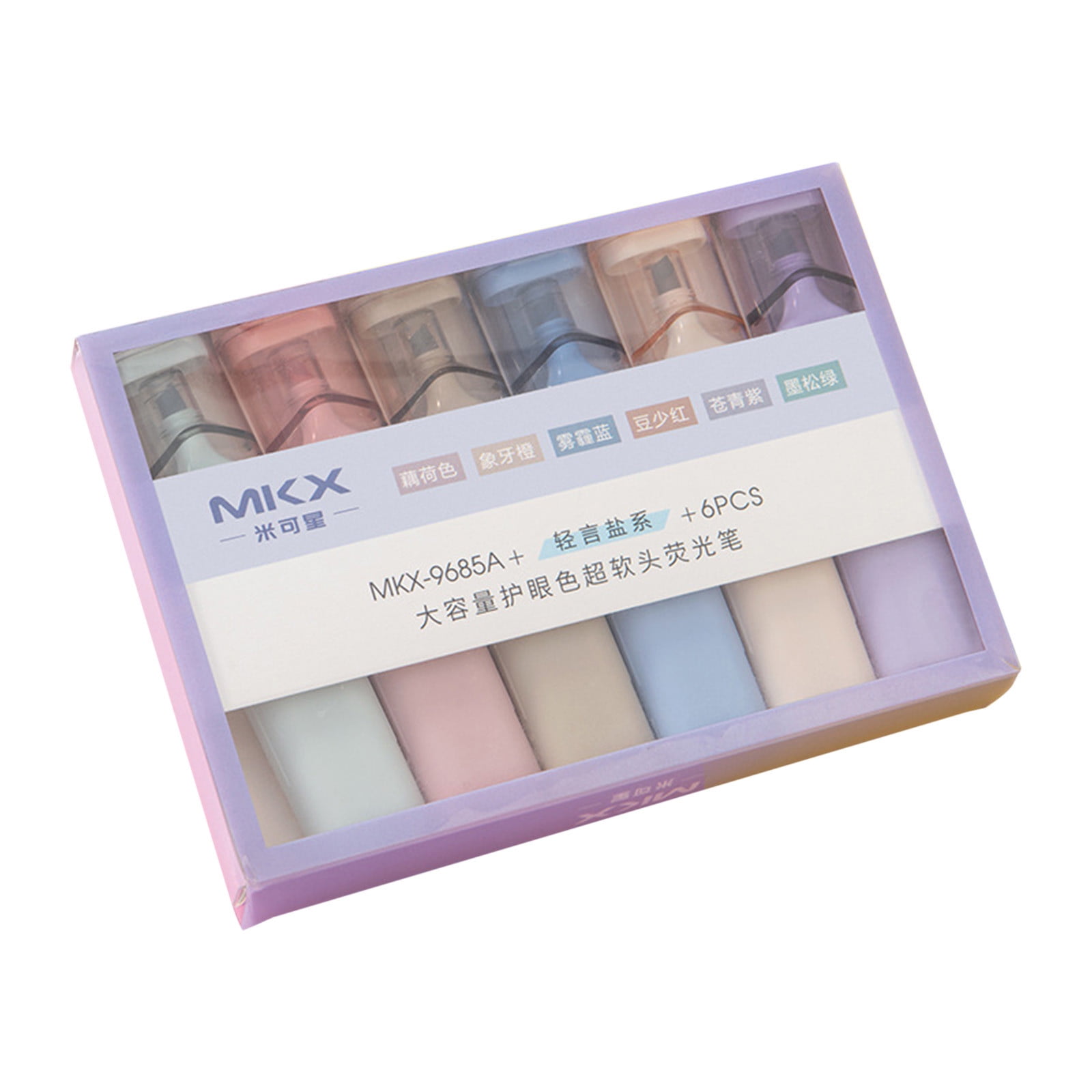 HOARBOEG 6pcs Pastel Highlighter Soft Tip Colored Marker Pens Eye ...