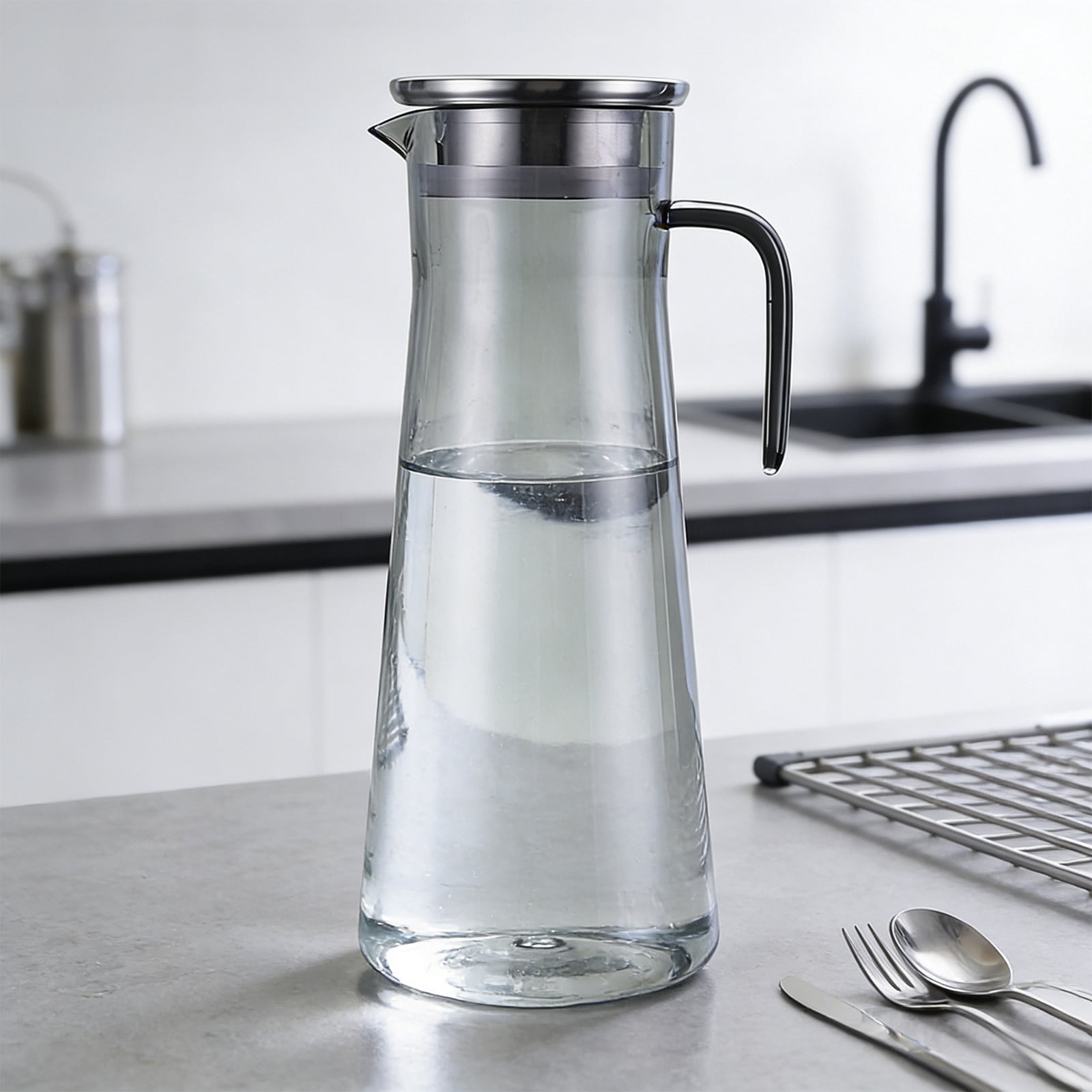 HOARBOEG Acrylic Plastic Water Pitcher - Transparent Beverage Jug for ...