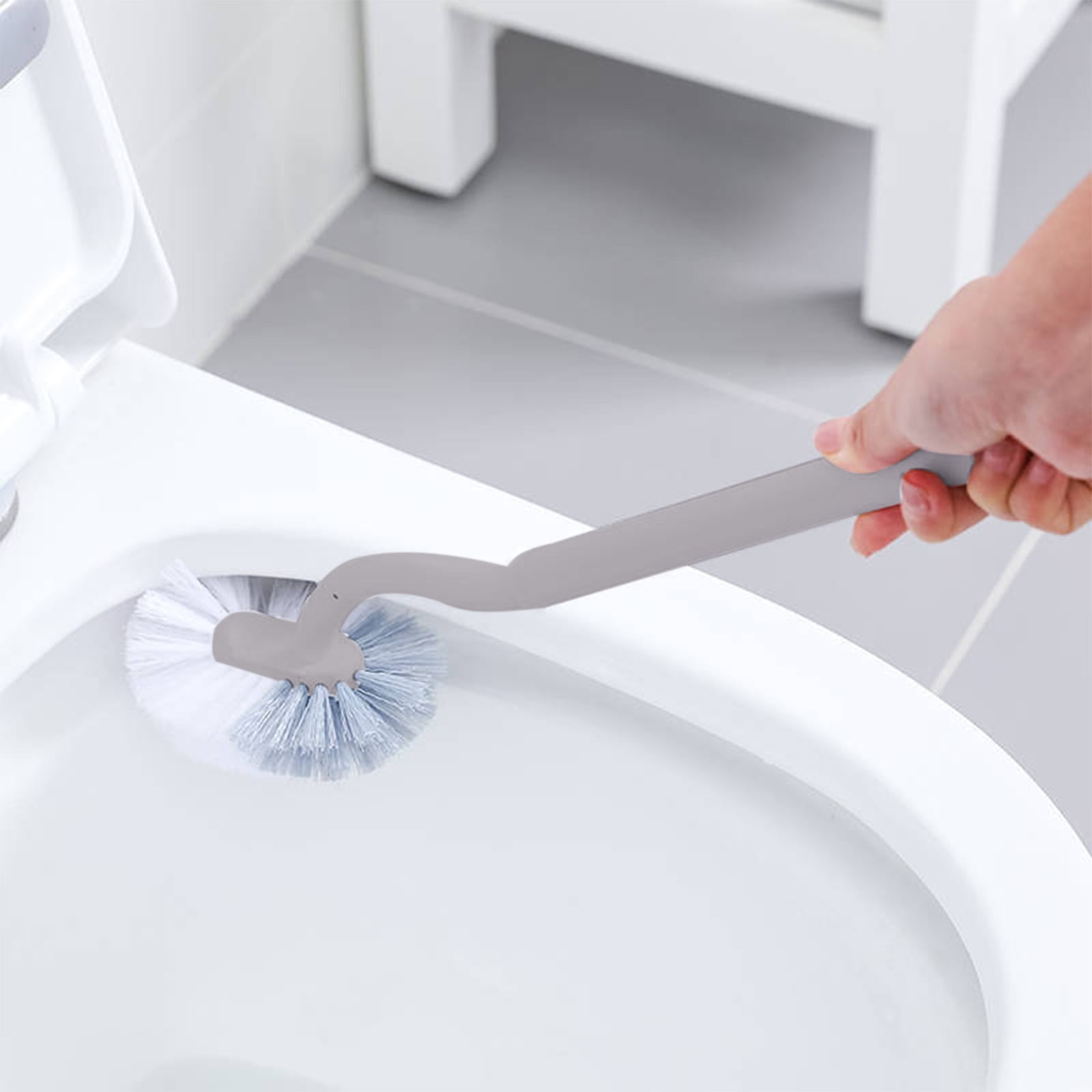 HOARBOEG Angled Toilet Brush Soft Bristle Toilet Bowl Scrubber Plastic ...