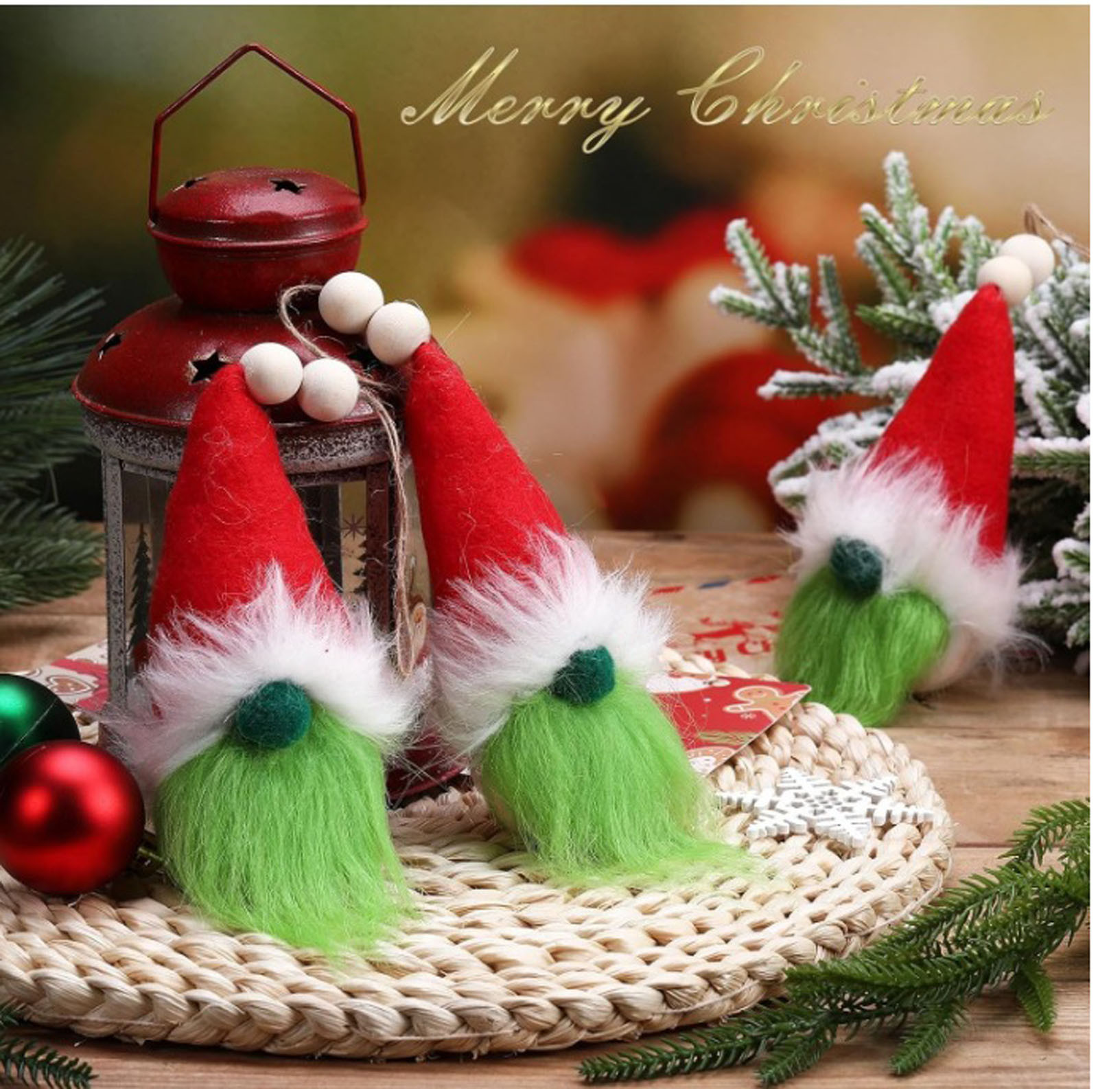 HOARBOEG Christmas Red and Green Faceless Doll Ornaments - 24 Pack ...